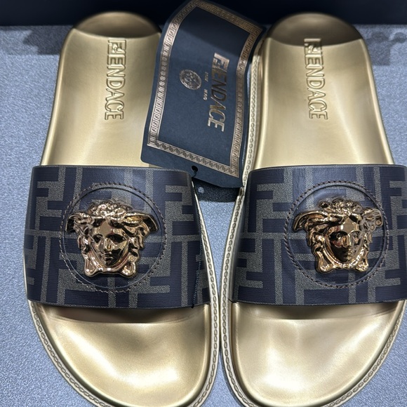 Versace | Shoes | Fendi And Versace Fendance Pool Slides | Poshmark